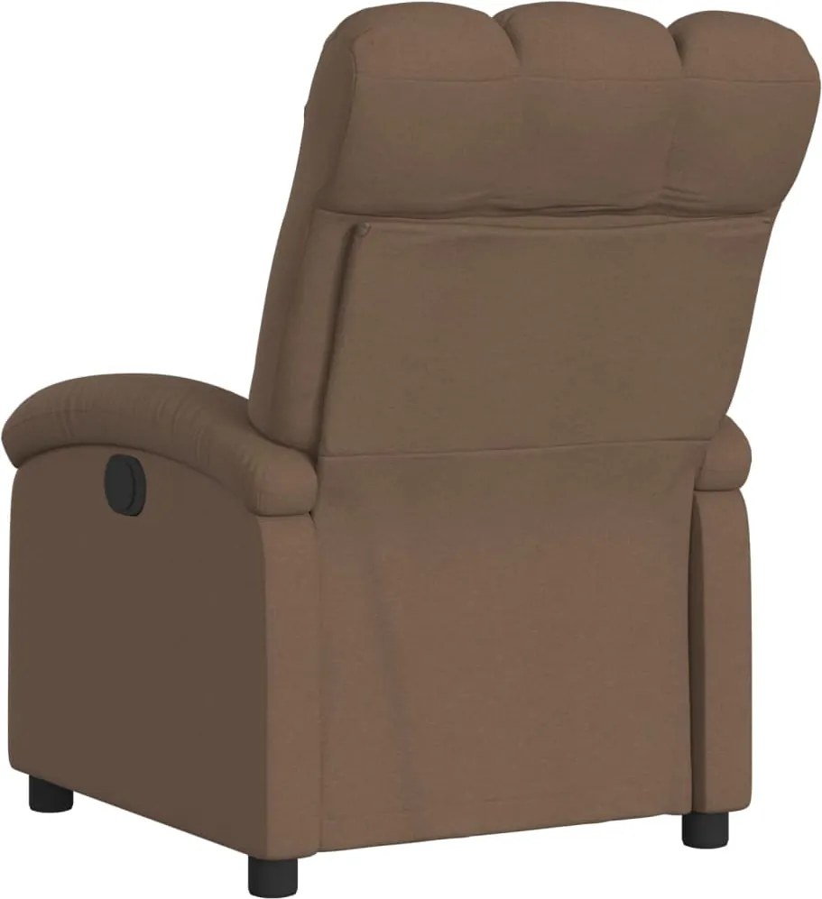 Elektrické polohovací křeslo hnědé textil 3204072