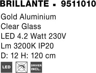 Závěsné LED svítidlo NOVA LUCE BRILLANTE 6W 3200K 9511010
