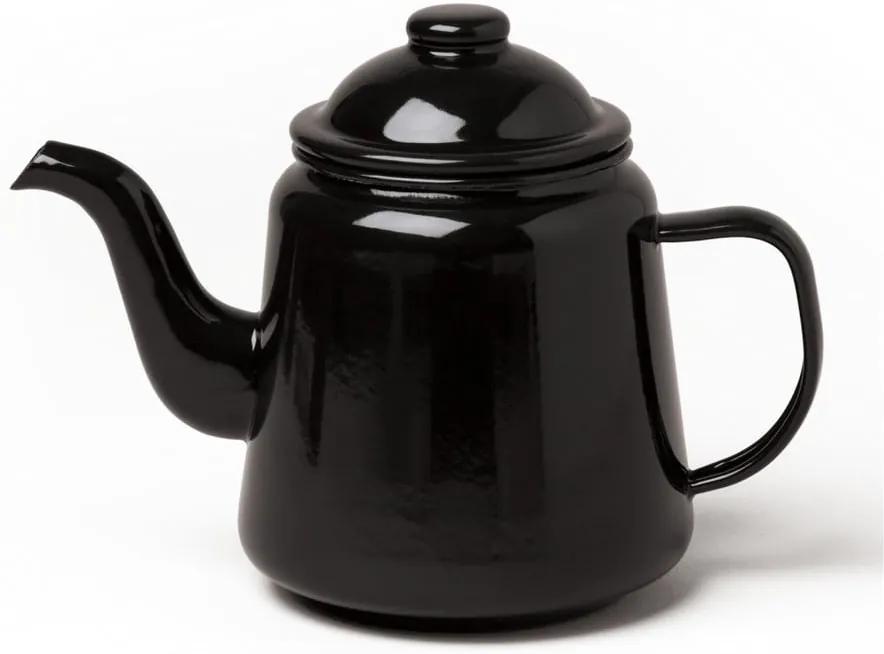 Černá smaltovaná čajová konvička Falcon Enamelware, 1 l