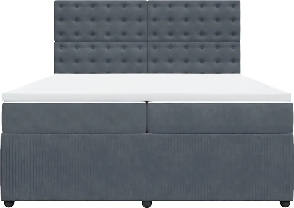 Box spring postel s matrací tmavě šedá 200x200 cm samet 3292443