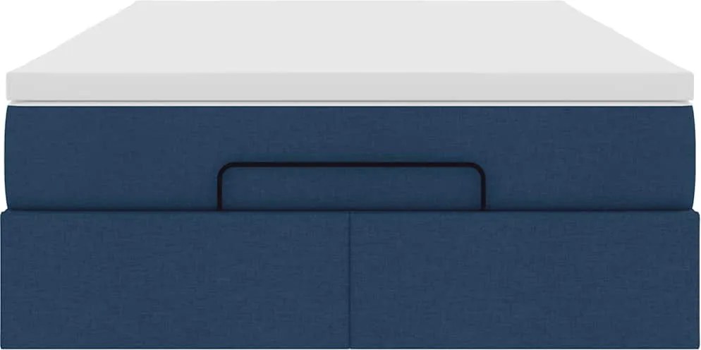 Osmanský rám postele s matrací modrá 120x200cm textil 3311105