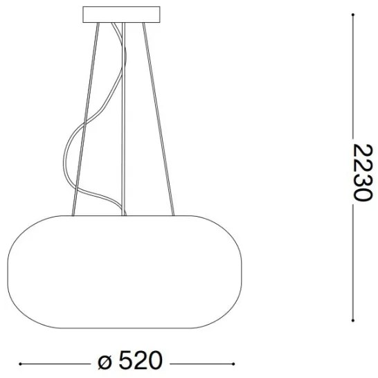 Ideal Lux - Lustr na lanku ULISSE 3xE27/60W/230V pr. 52 cm bílá