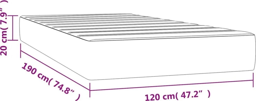 vidaXL Taštičková matrace střední tvrdost 120x190x20 cm samet [4007159] Barva: Růžová