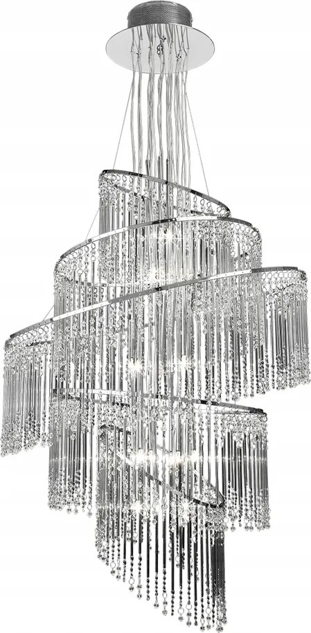 Závěsná lampa glamour Camille CAMILLE-24CH chrom průhledný