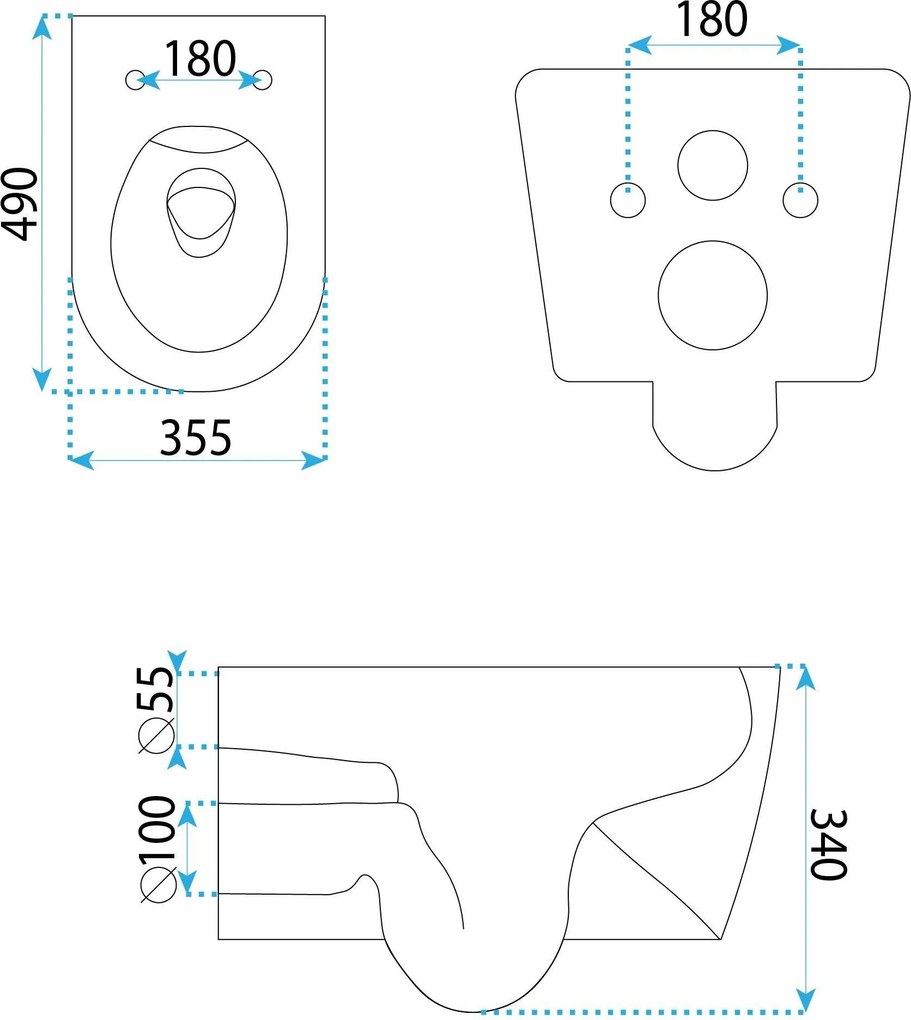 Závěsná WC mísa se SoftClose sedátkem REA Gustavo Rimless, bílá lesk