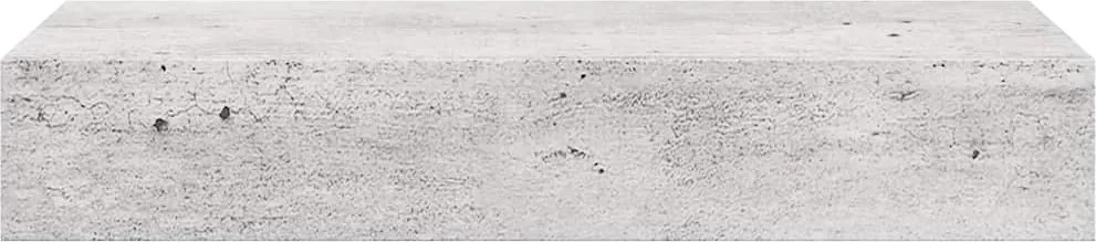 Nástěnné police se zásuvkou 2 ks betonově šedé 60x23,5x10cm MDF 330266