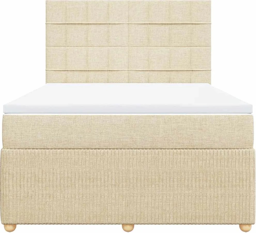 Box spring postel s matrací krémová 160x200 cm textil 3292112