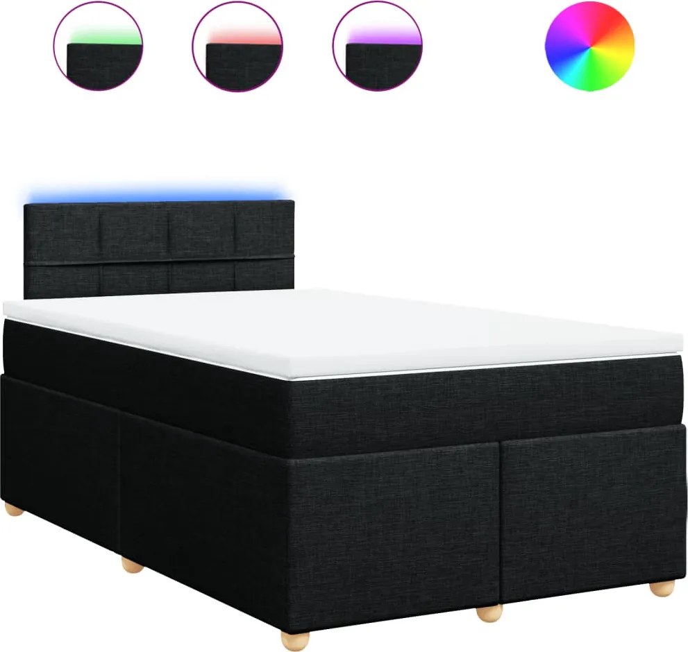 Box spring postel s matrací černá 120x190 cm textil 3288921