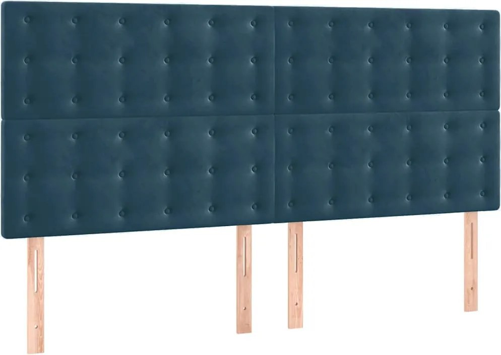 Box spring postel s matrací tmavě modrá 200x200 cm samet 3129475