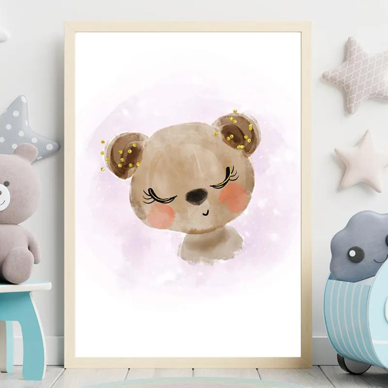 Plakát zvířátka medvídek - Obraz, Plakát Velikost: A3 - 29,7x42 cm, Volba rámu: bez rámu, Dekorace: bez dekorací