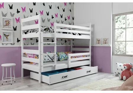 Dětská patrová postel ERYK 190x80 cm Bílá Bílá