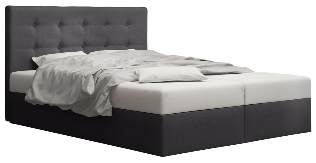 Manželská postel Boxspring 160 cm Duel 1 (tmavě šedá) (s matrací a úložným prostorem). 1046432