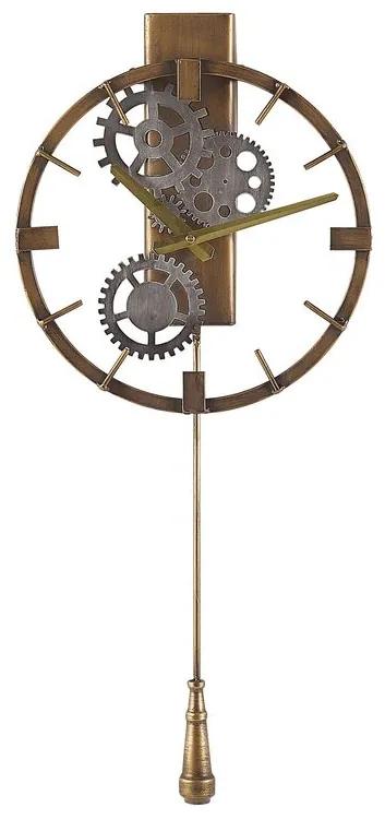 Nástěnné hodiny s kyvadlem ø 30 cm zlaté MARCOTE Beliani