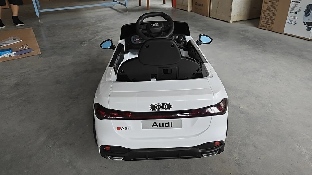 AIYAPLAY Elektrické dětské auto 12V Audi A5L s dálkovým ovládáním, lithiová baterie, 2 motory, dálkové ovládání, růžová
