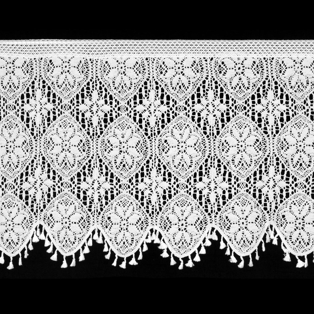 KRÁTKÁ ZÁCLONA NA PÁSCE MOLY 150X60 CM BÍLÁ