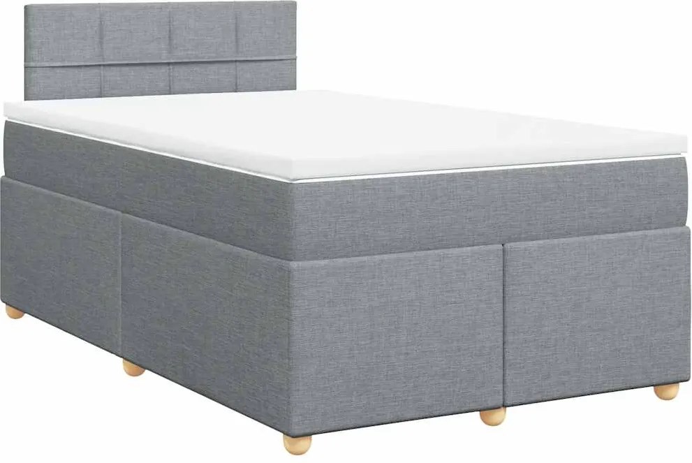 Box spring postel s matrací světle šedá 120x190 cm textil 3286619