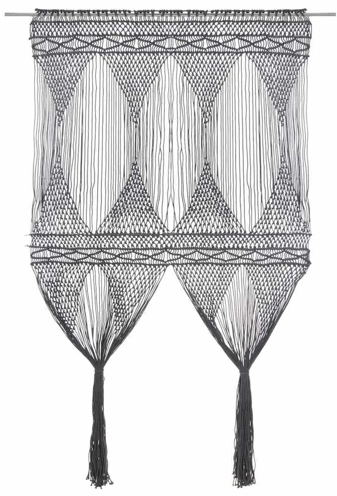 Macramé závěs antracitový 140 x 240 cm bavlna 323996