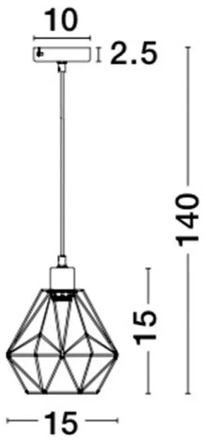 Nova Luce Závěsné svítidlo ISABELLA, 15cm, E27 1x12W Barva: Mosaz