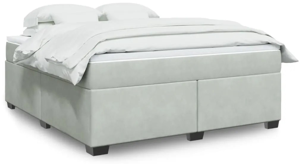 Box spring postel s matrací světle šedá 180x200 cm samet 3285299