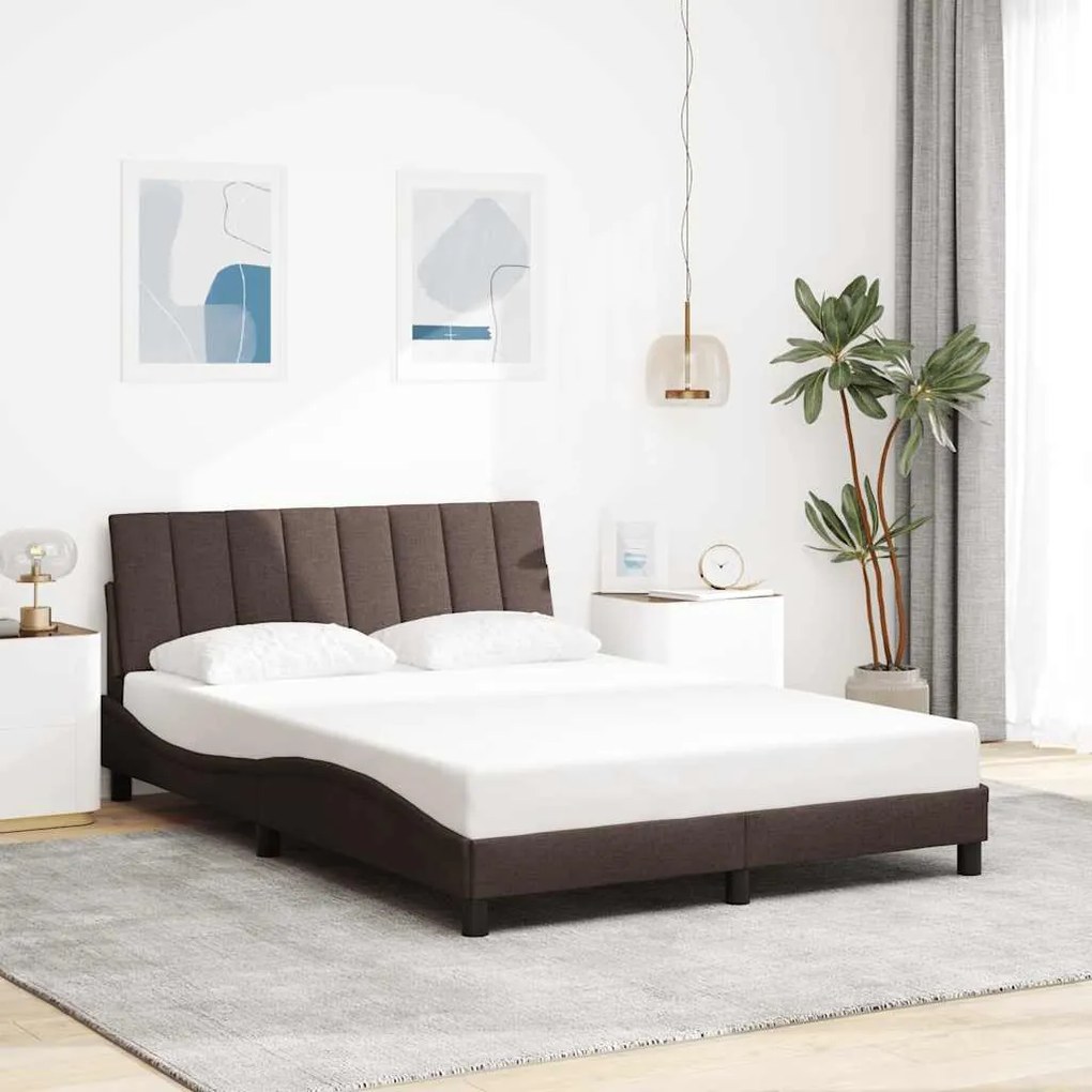 Rám postele bez matrace Hanko tmavě hnědá 120 x 200 cm textil 3310380