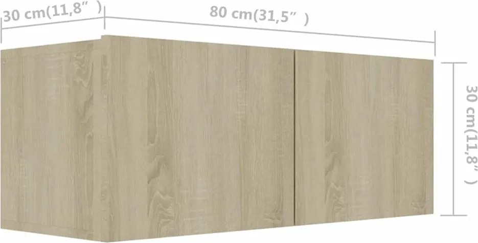 TV skříňky 3 ks dub sonoma kompozitní dřevo 3079016
