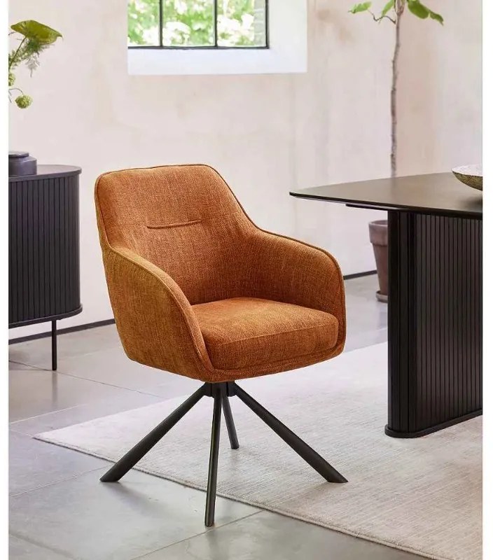 Designová otočná židle Sanjaya skořicová