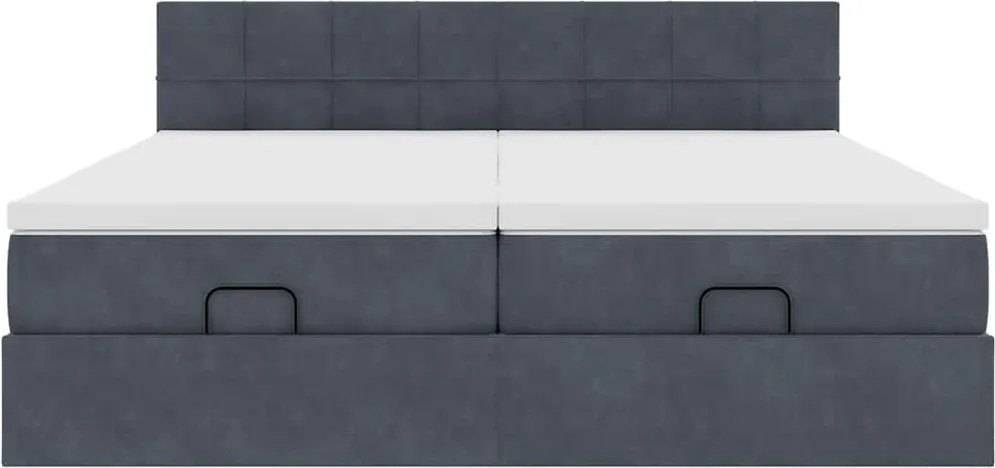 Osmanský rám postele s matracíes tmavě šedá 180x200cm samet 3312075