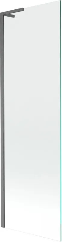 Mexen Next, vanová zástěna 1-křídlová 60 x 150 cm, fixní křídlo, 6 mm čiré sklo, broušený grafit profil, 895-060-000-03-00-66