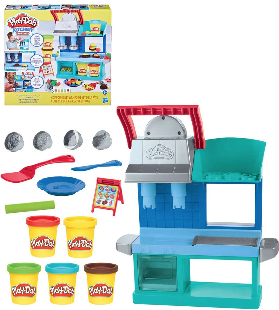 HASBRO PLAY-DOH Rušná restaurace kreativní set modelína 284g s nástroji 14f8107