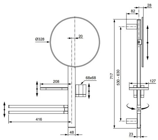 Ideal Standard ALU+ Kosmetické zrcátko M, rosé BD588RO