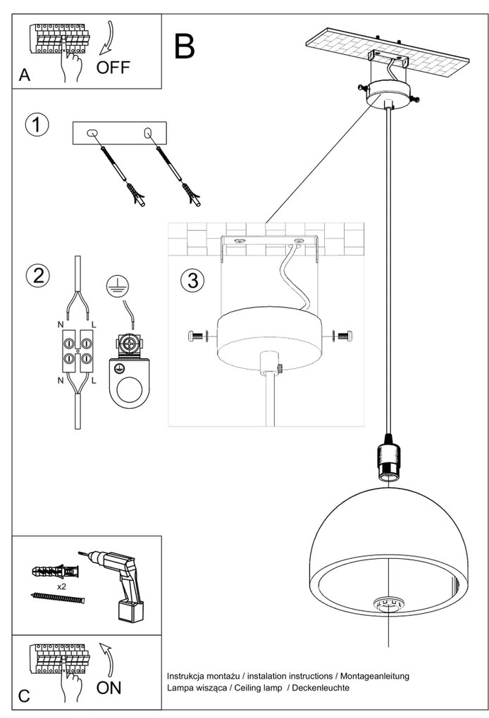 Závěsné svítidlo Pablito, 1x betonové stínítko