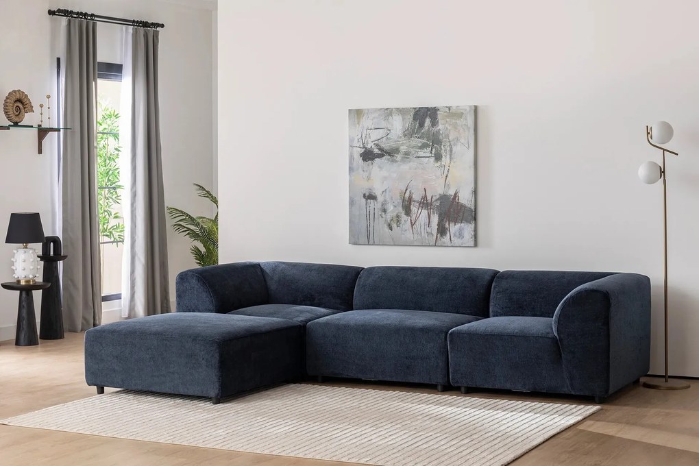Hanah Home Rohová pohovka ALPHA modrá levá