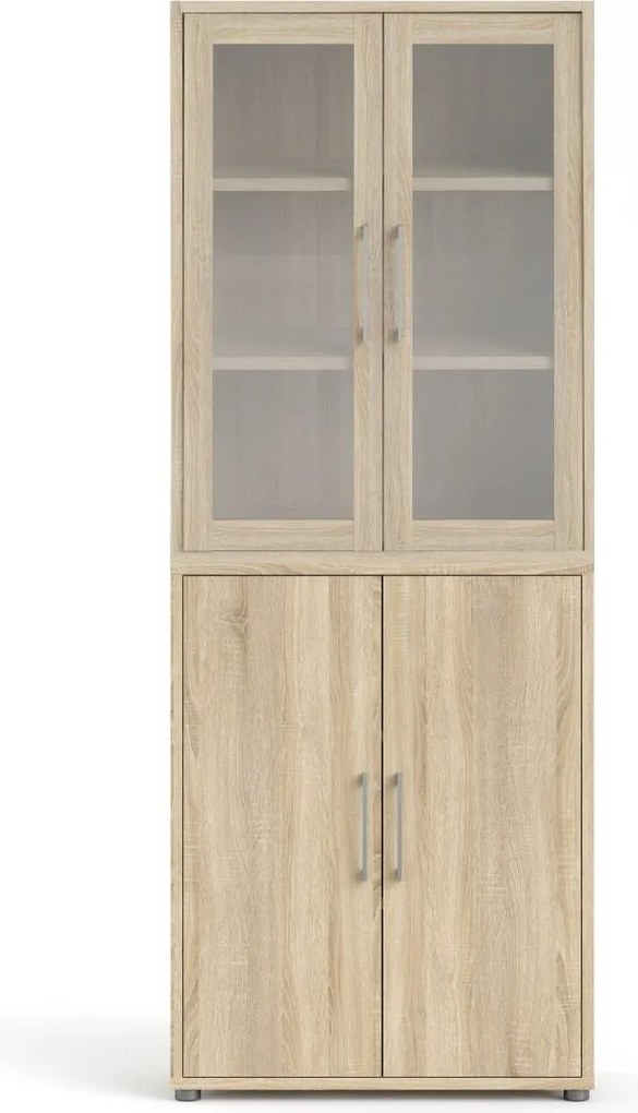 FALCO Knihovna Office 80400/102 dub sonoma/sklo