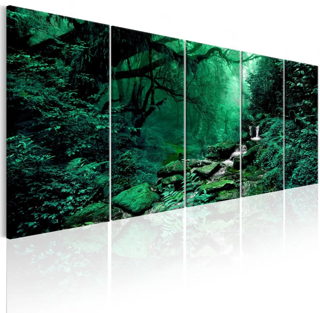 Pětidílný obraz - lesní potom (150x60 cm) - Murando DeLuxe