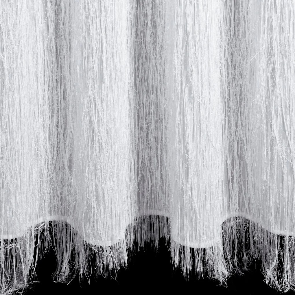 ZÁVĚS NA KROUŽCÍCH AURORA 140X250 CM BÍLÁ