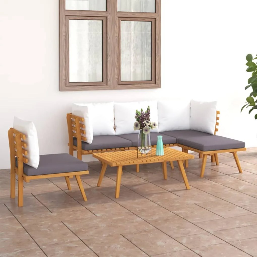6dílná zahradní sedací souprava s poduškami masivní akácie 3087004