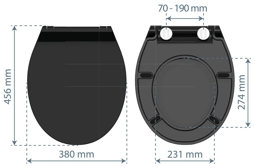 Eisl Sanitär WC prkénko Duroplast Soft Close Slim Black 82710