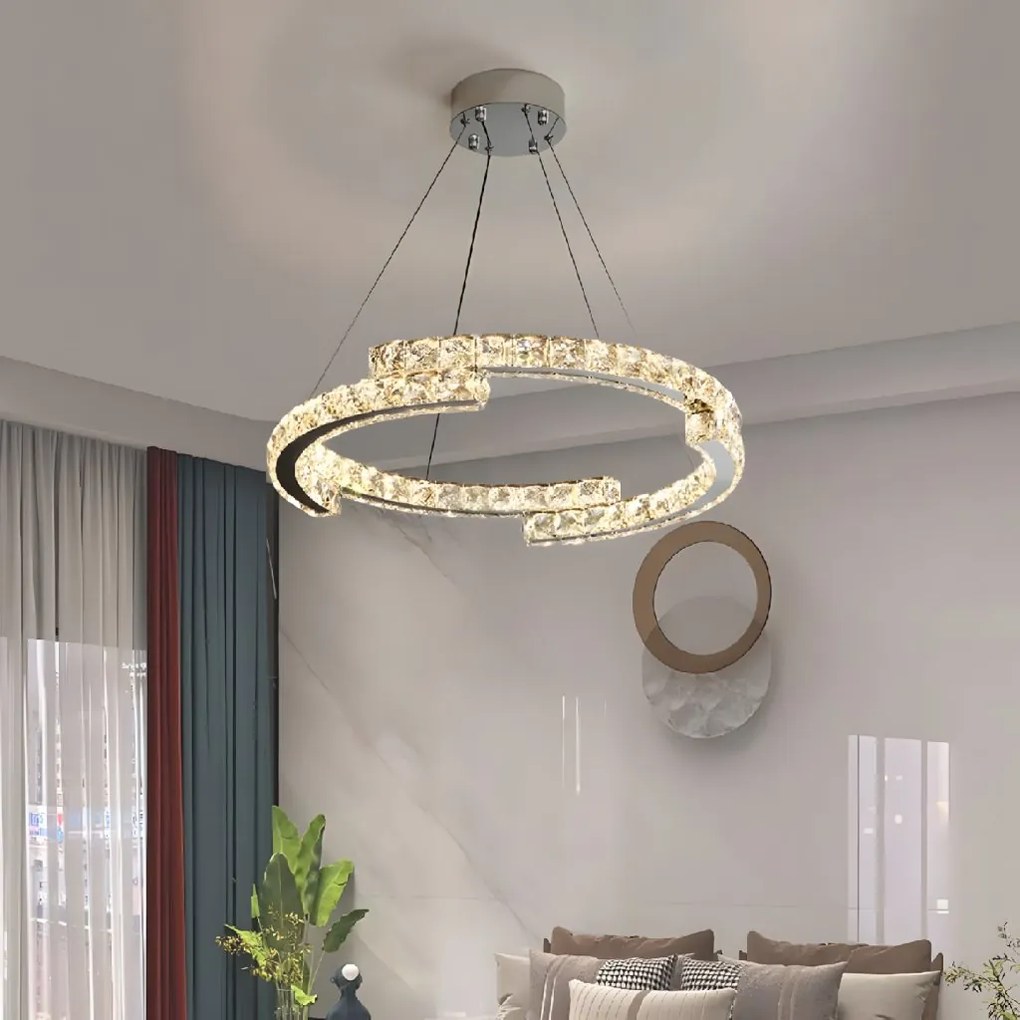Toolight Toolight, LED křišťálové závěsné svítidlo APP1556-CP, chromová, OSW-05178