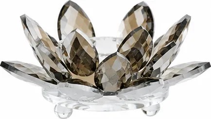 svícen, styl blízký východ, sklo, 5,5x11x11 cm, černá, Dekorino SD20260013