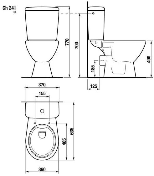 Jika Lyra Plus WC mísa Rimless se zadním odpadem, bílá H8247260000001