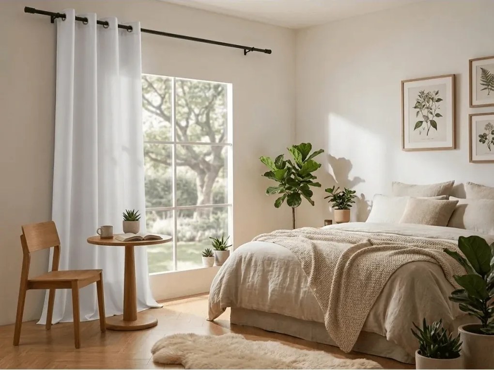 Závěs OXFORD LIGHT 140x250 cm, bílý Zavěšení: Řasící páska