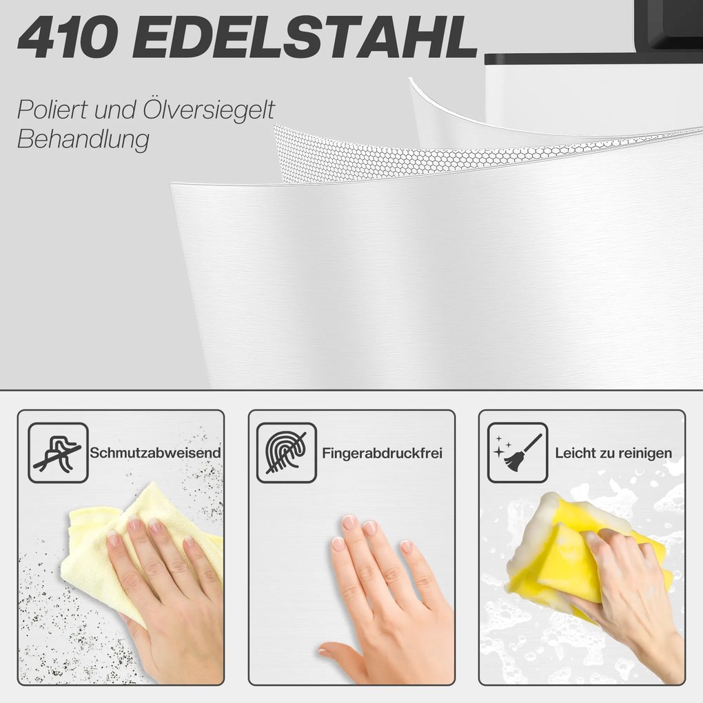 Odpadkový koš 20 l, měkce uzavíratelné víko, přihrádka na deodorant, odolný proti otiskům prstů, nerezová ocel, bílý