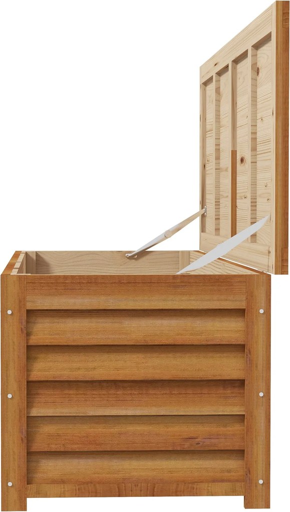 Outsunny Zahradní Úložný Box 176L z Dřeva s Úchyty, rozměry 130L x 50W x 45H cm