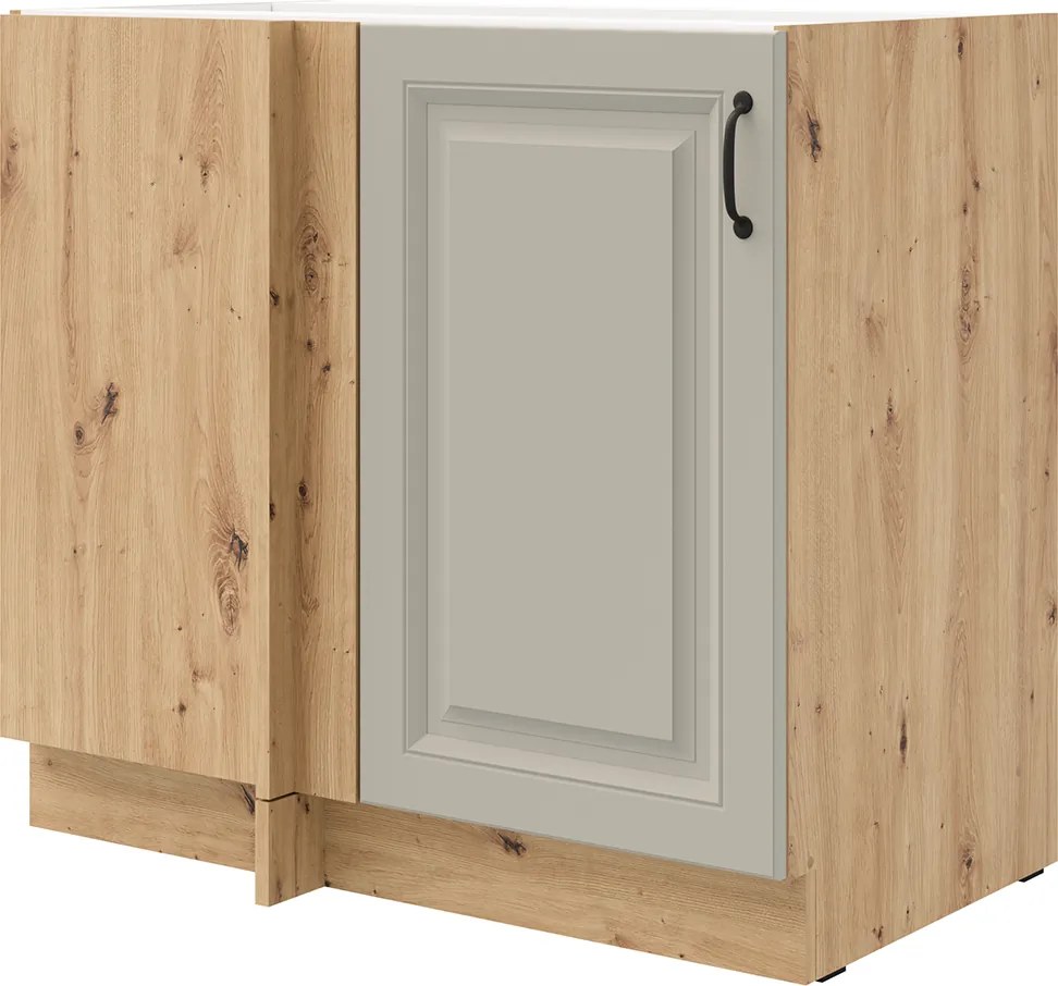 STILO ac | dolní skříňka 105 ND 1F rohová s policí | 105x60 cm | UNI dvířka | artisan/světle šedá