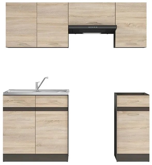 BRW Kuchyňská linka Junona Modul verze2 BBL 180 cm, wenge/dub sonoma