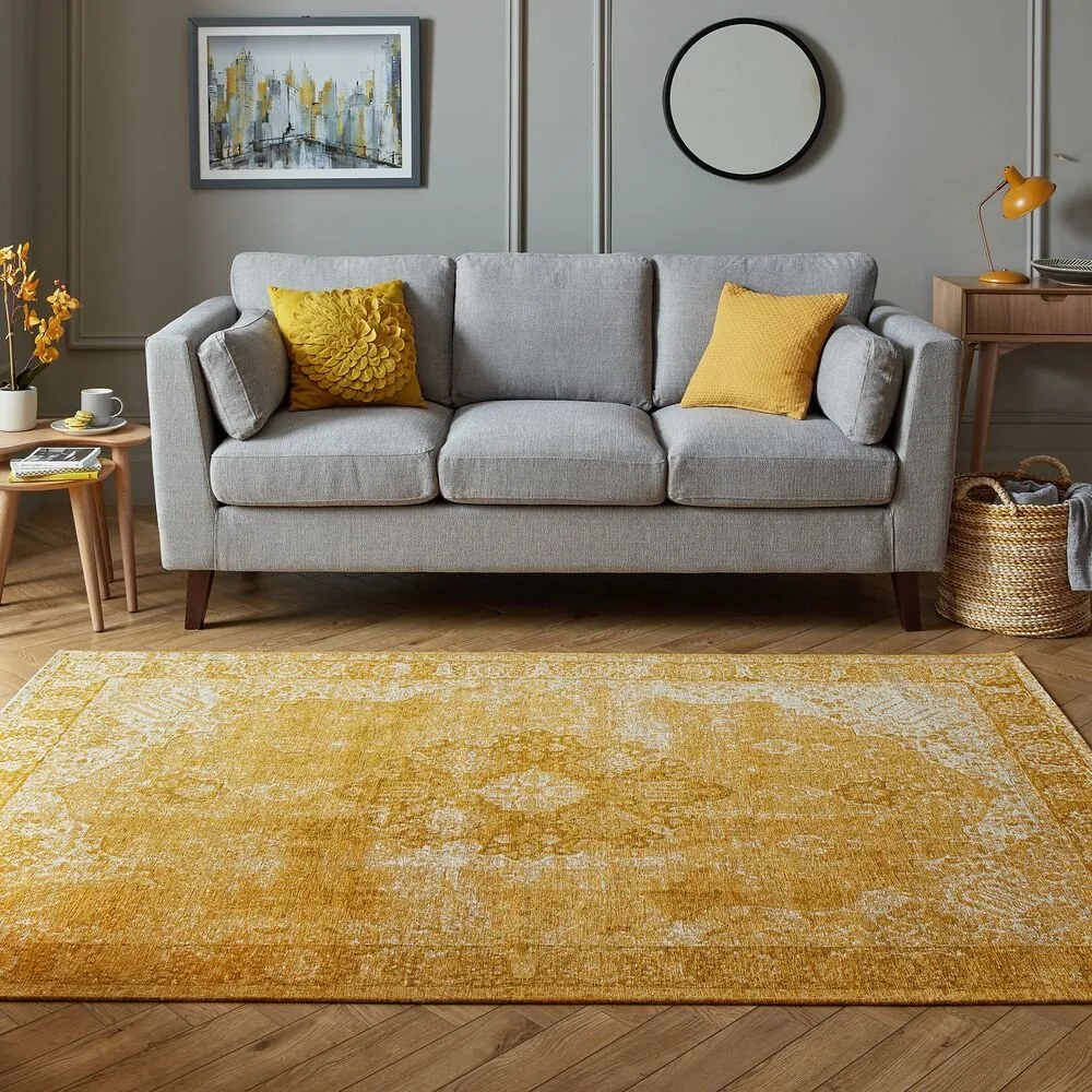 Flair Rugs, Kusový koberec Manhattan Antique Ochre, 200x290, žlutá, ložnice