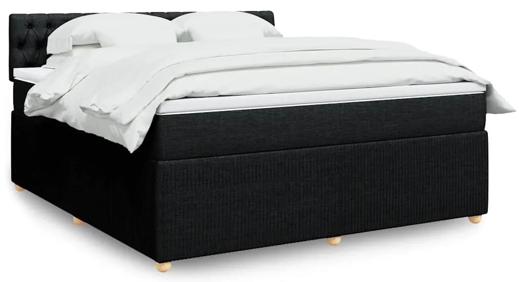Box spring postel s matrací černá 180x200 cm textil 3287544