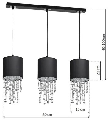 Lustr na lanku ALMERIA 3xE27/60W/230V