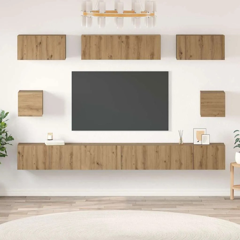 Sestava TV skříněk 8 ks Artisanový dub Kompozitní dřevo 3393296