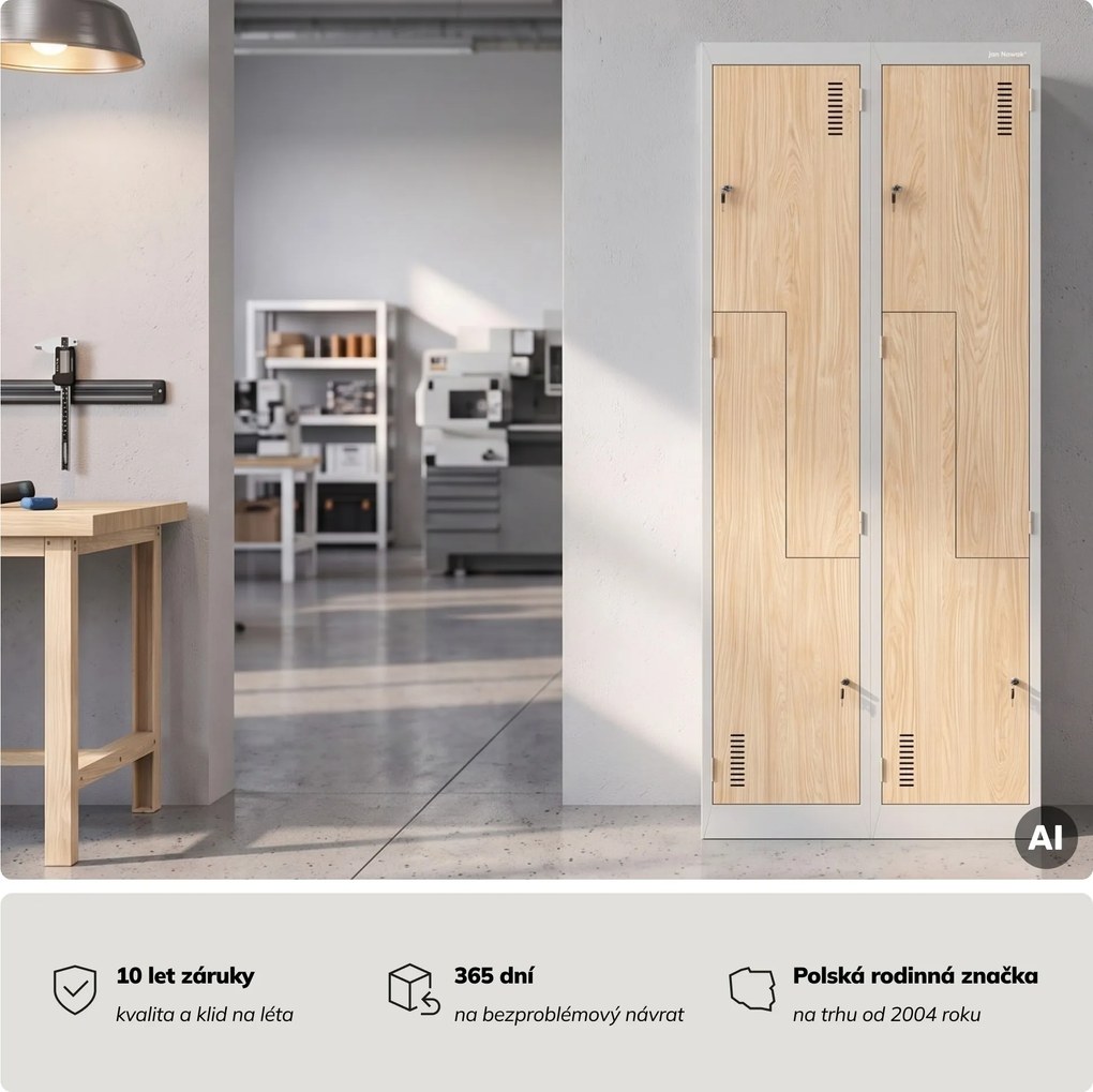 Šatní skříň typu L šedá, dub sonoma, 800x1850x450 mm: JULIA Eco Design